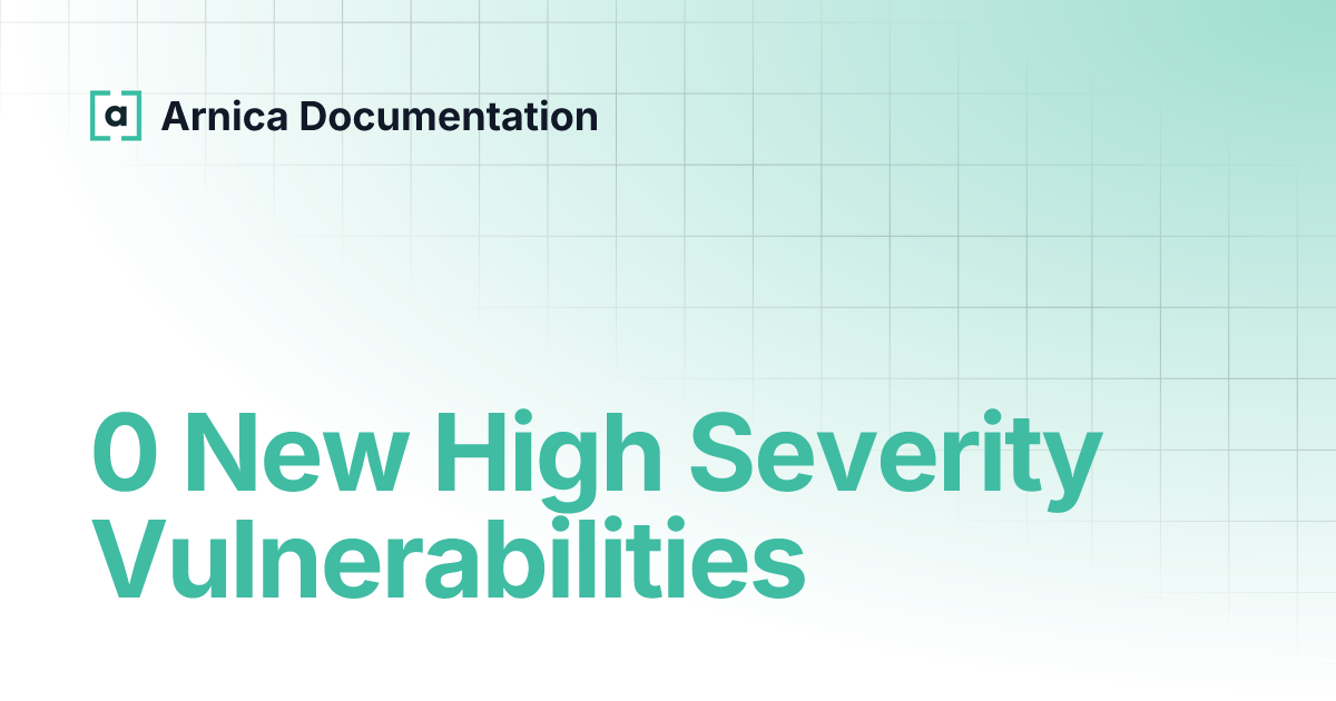 0 New High Severity Vulnerabilities Arnica Documentation