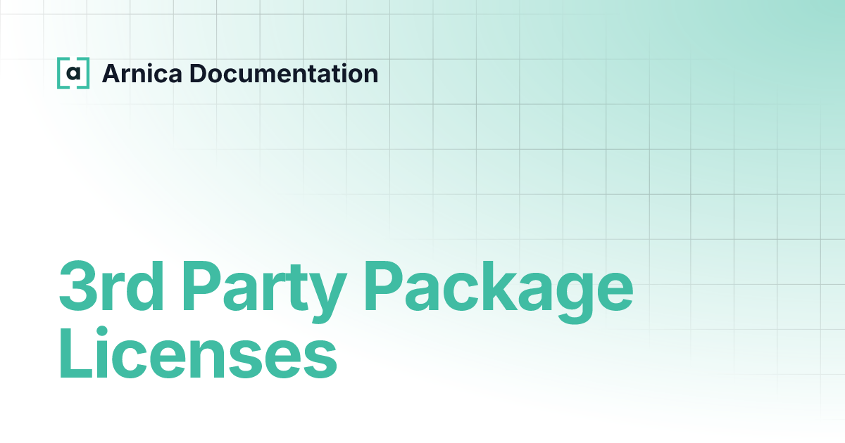 3rd Party Package Licenses | Arnica Documentation